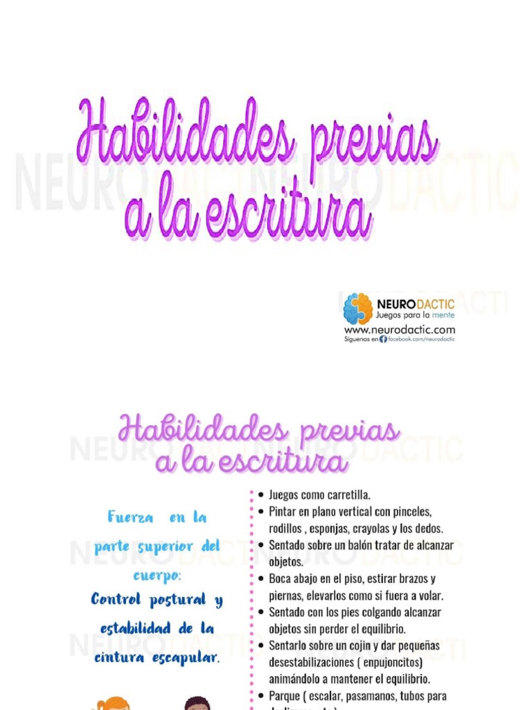 Habilidades Previas A La Escritura | PDF