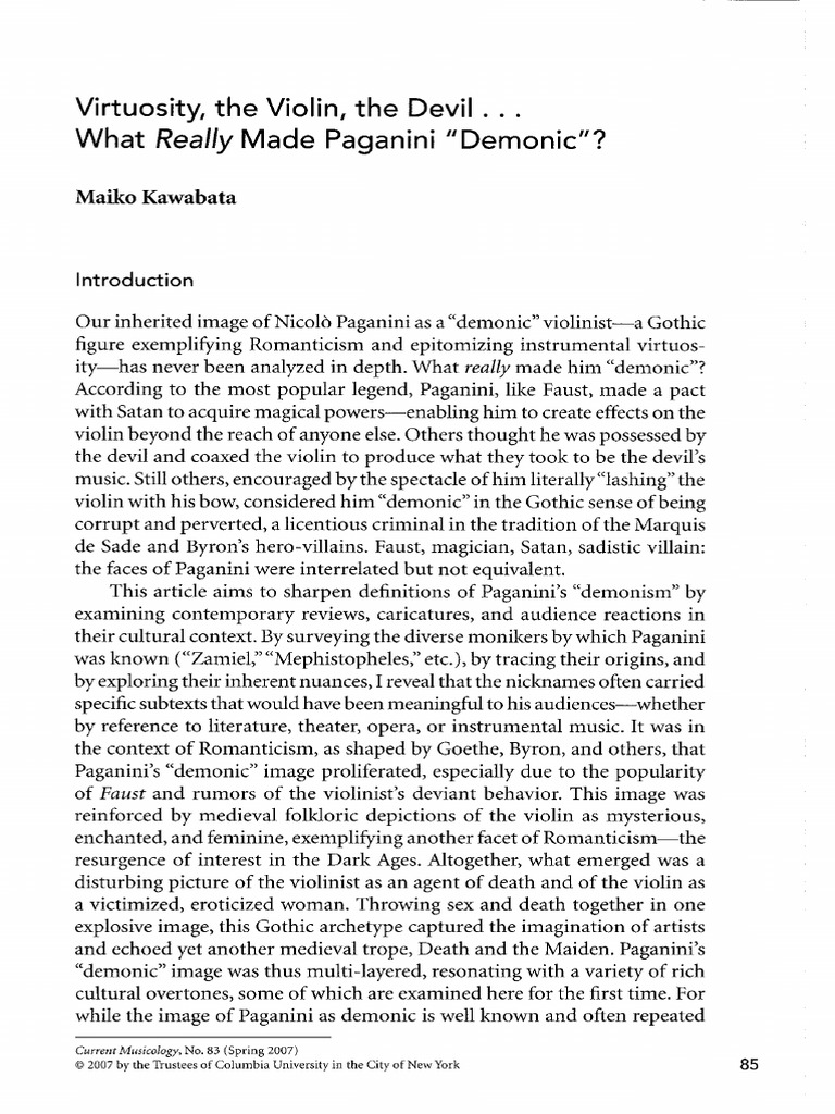 Virtuosity, The Violin, The Devil ... What Really Made Paganini Demonic ...