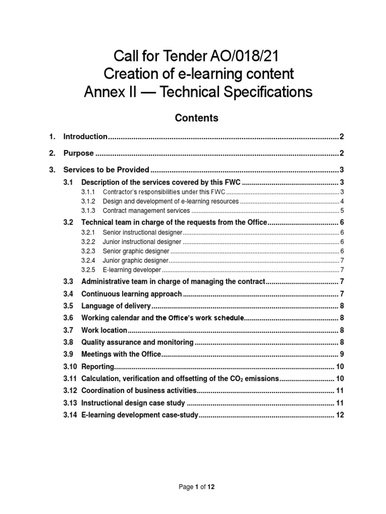 EN-Annex II - Technical Specifications | PDF | Educational Technology | Simulation