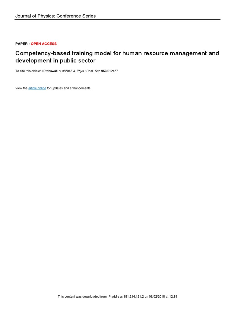 Competency-Based Training Model For Human Resource | PDF | Competence ...