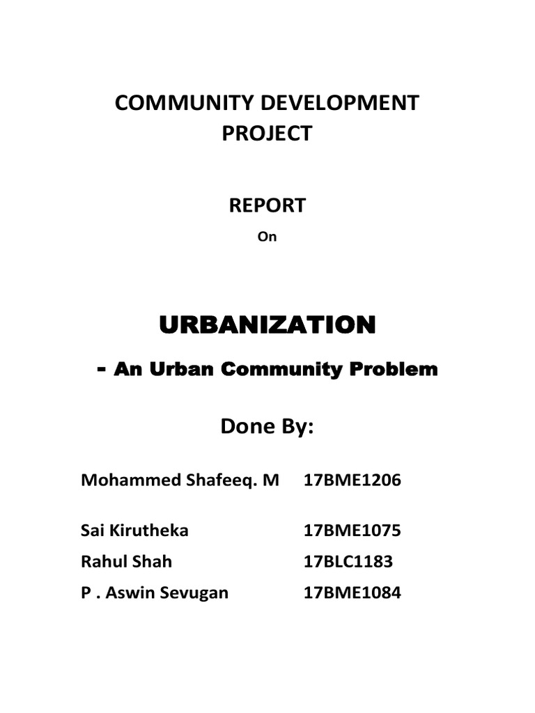 Community Development Project | PDF | Urbanization | Sustainability