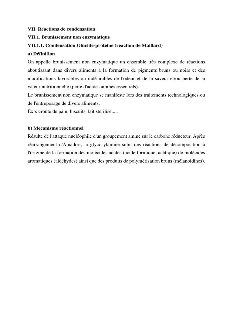 Réaction de Maillard Et Caramélisation | PDF | Réactions chimiques ...