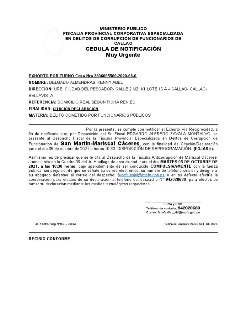 Notificacion Personal de Las Partes | PDF