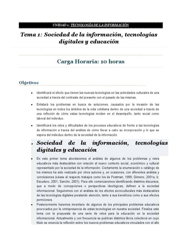 Temas Informatica | PDF | Aprendizaje | Sociedad