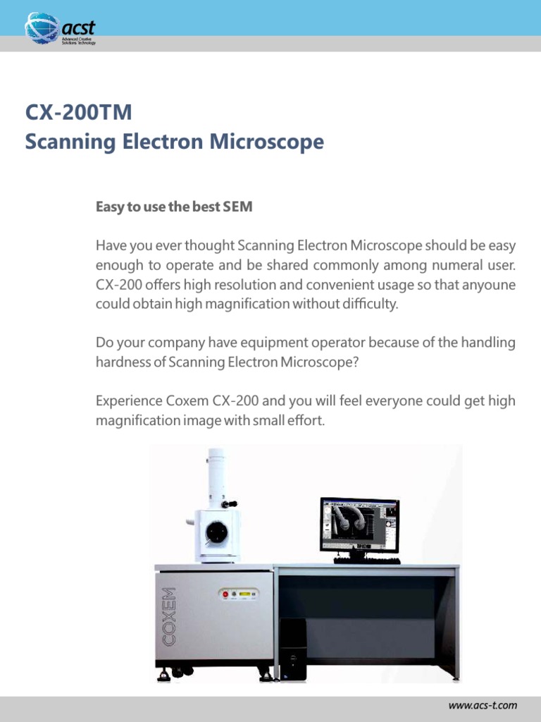 CX-200TM Scanning Electron Microscope: Easy To Use The Best SEM | PDF ...