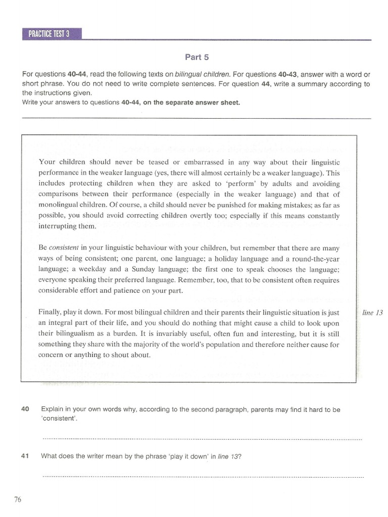 English Language IV - TP 2 Summary Writing (Practice Tests For The ...