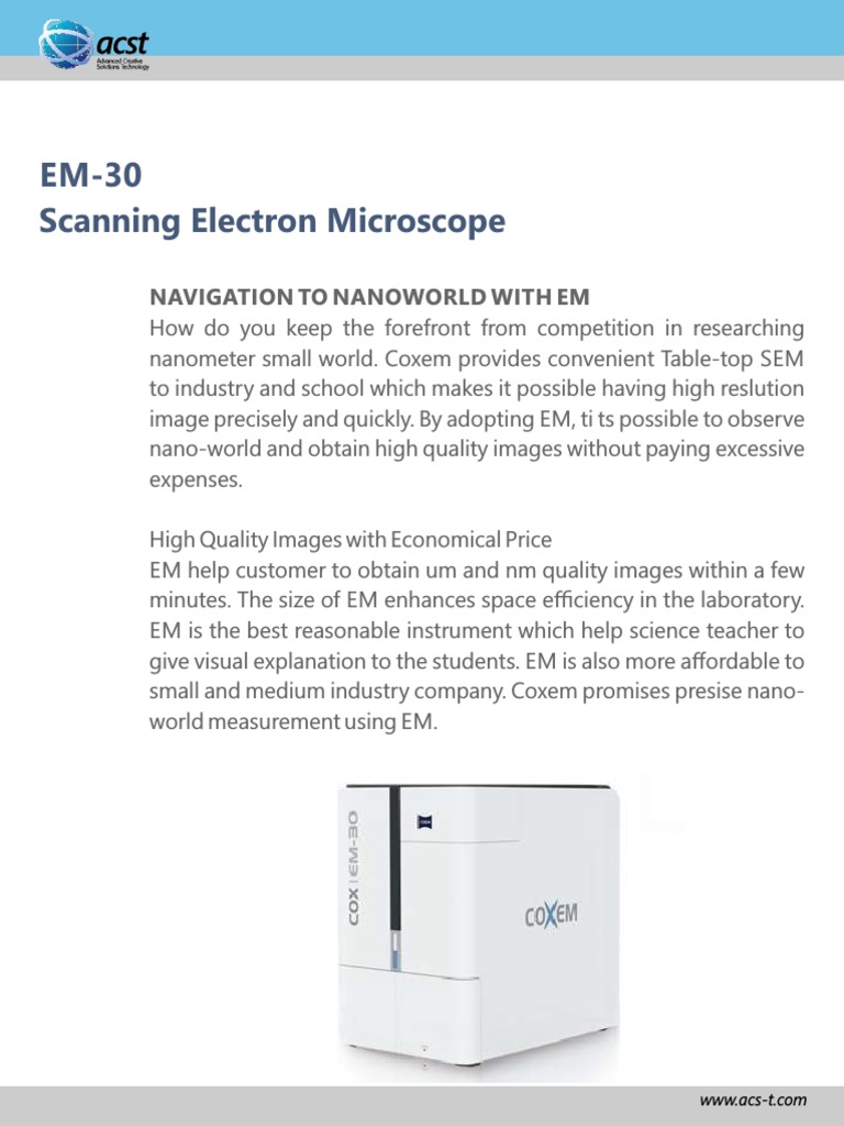 EM-30 Scanning Electron Microscope: Navigation To Nanoworld With em ...