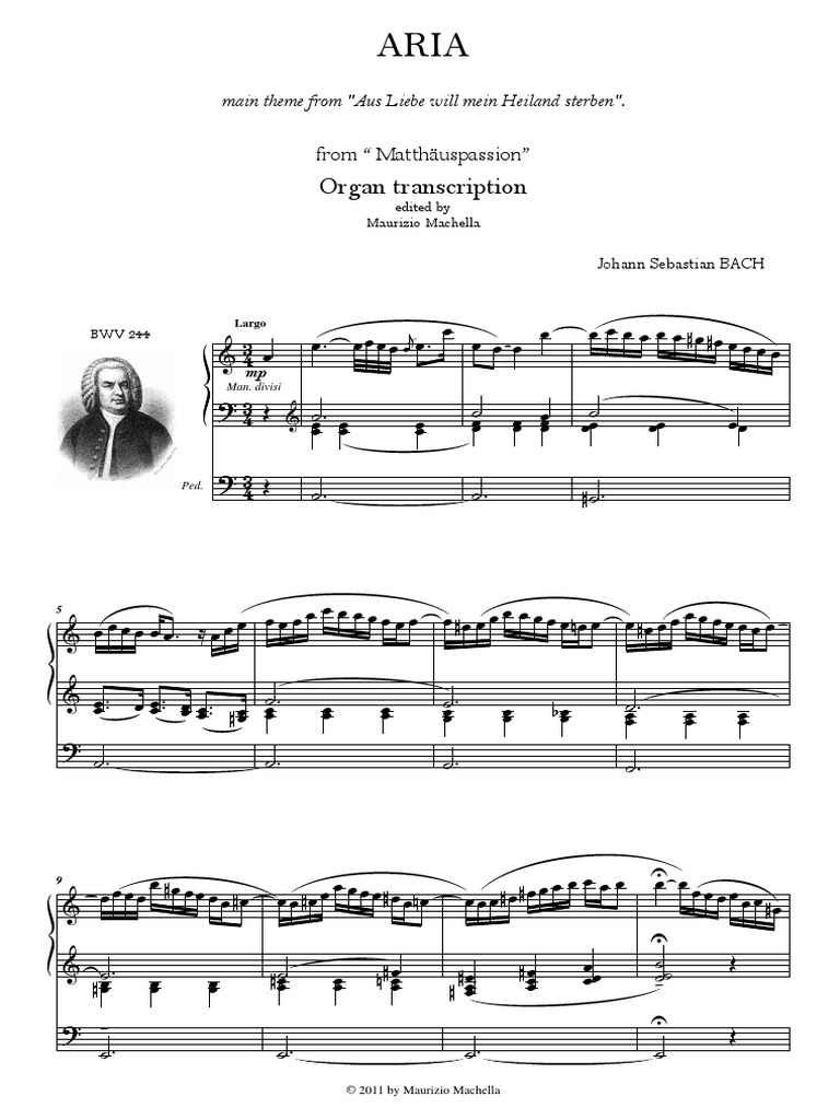 (Free Scores - Com) - Bach Johann Sebastian Aria Main Theme The Flute ...