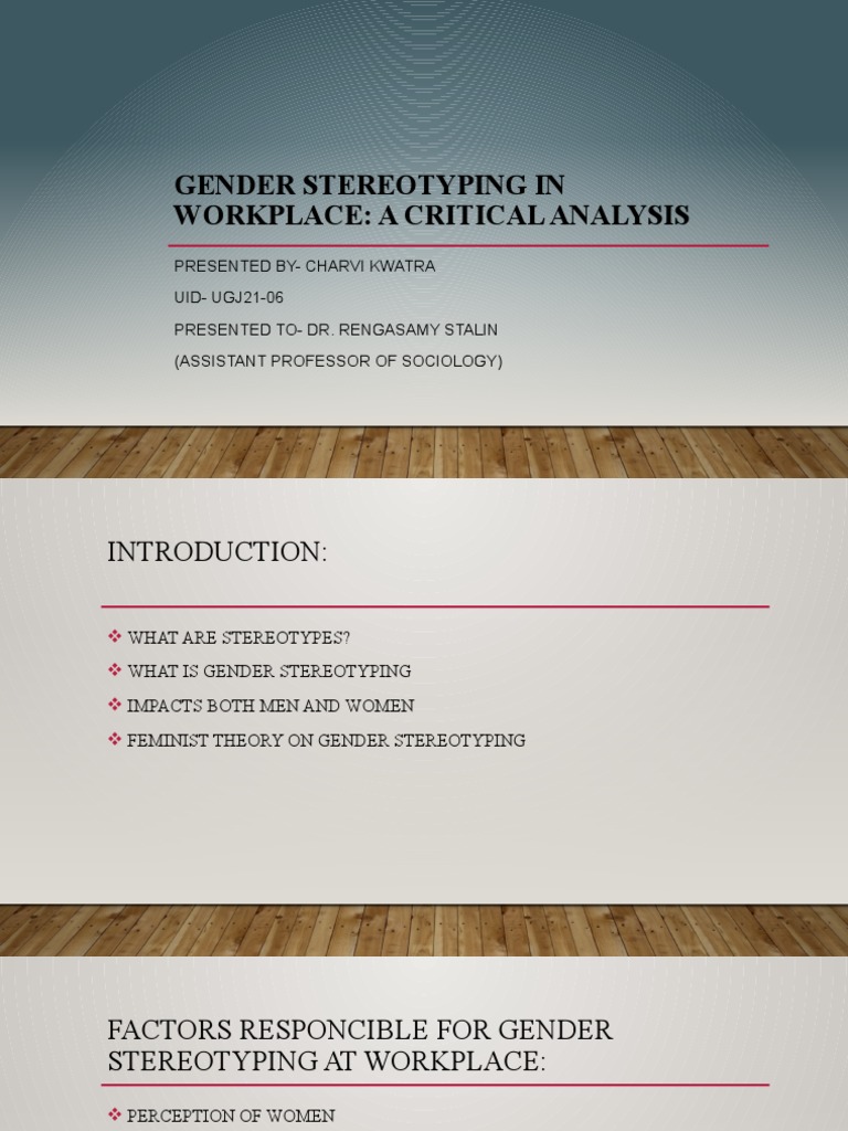 Gender Stereotyping in Workplace | PDF