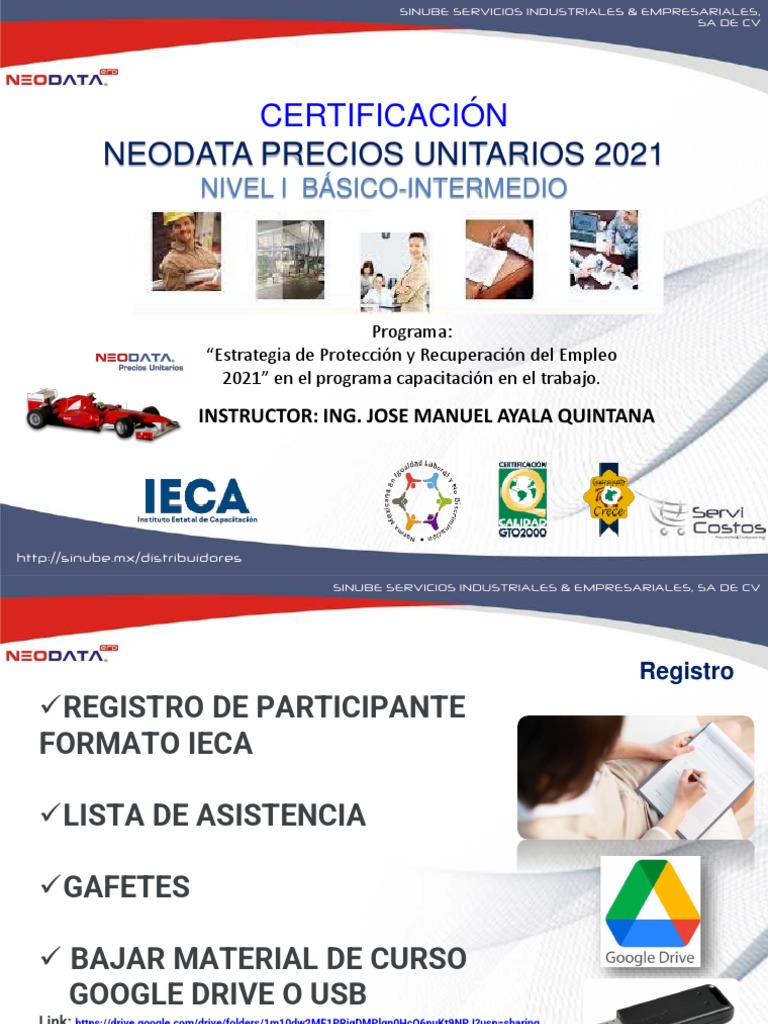 Presentación CURSO NEODATA PU-1 | PDF | Presupuesto | Costo