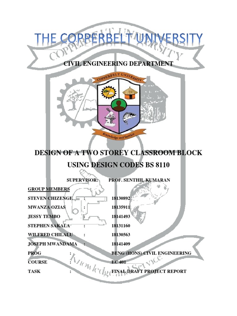 Two Storey Classroom Block Design | PDF | Concrete | Strength Of Materials