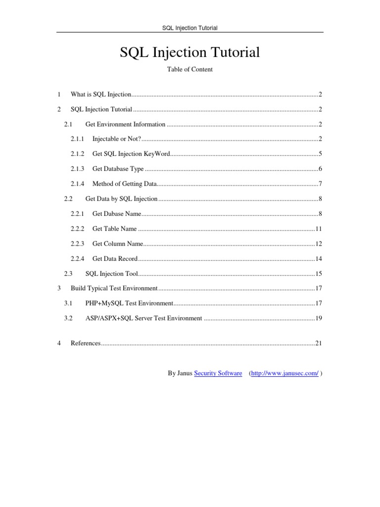 SQL Injection Tutorial | Download Free PDF | Software Engineering ...