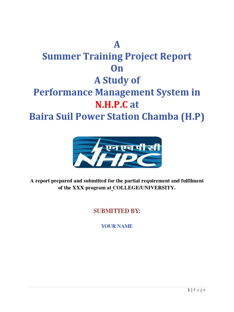 A Summer Training Project Report On A Study of Performance Management ...
