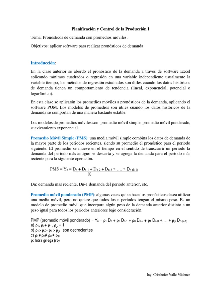 Tema 3. Promedios Moviles | PDF | Media móvil | Teoría estadística