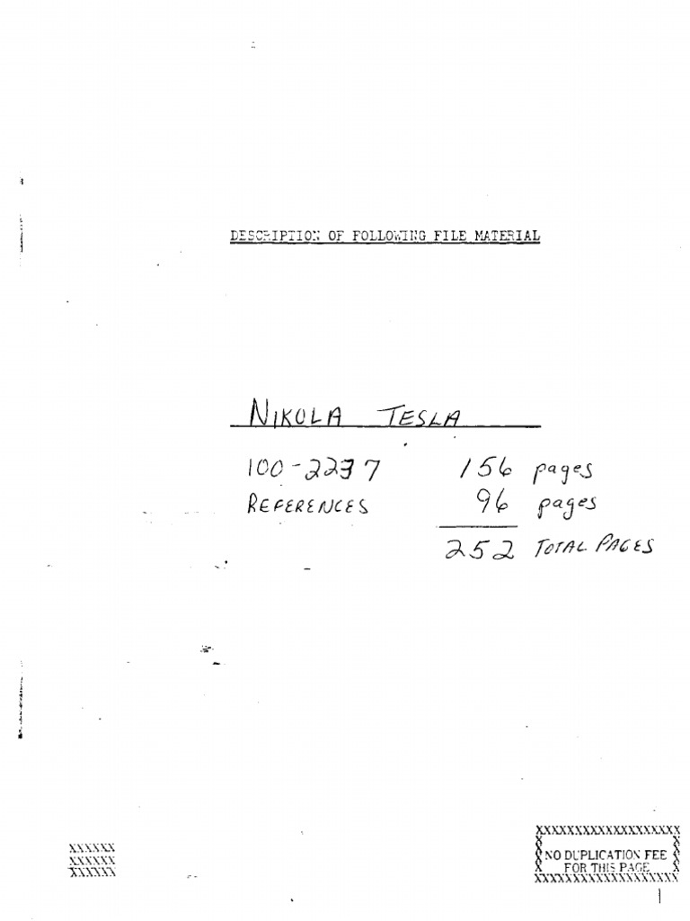 Documentos Del FBI Sobre Nikola Tesla Pa | PDF