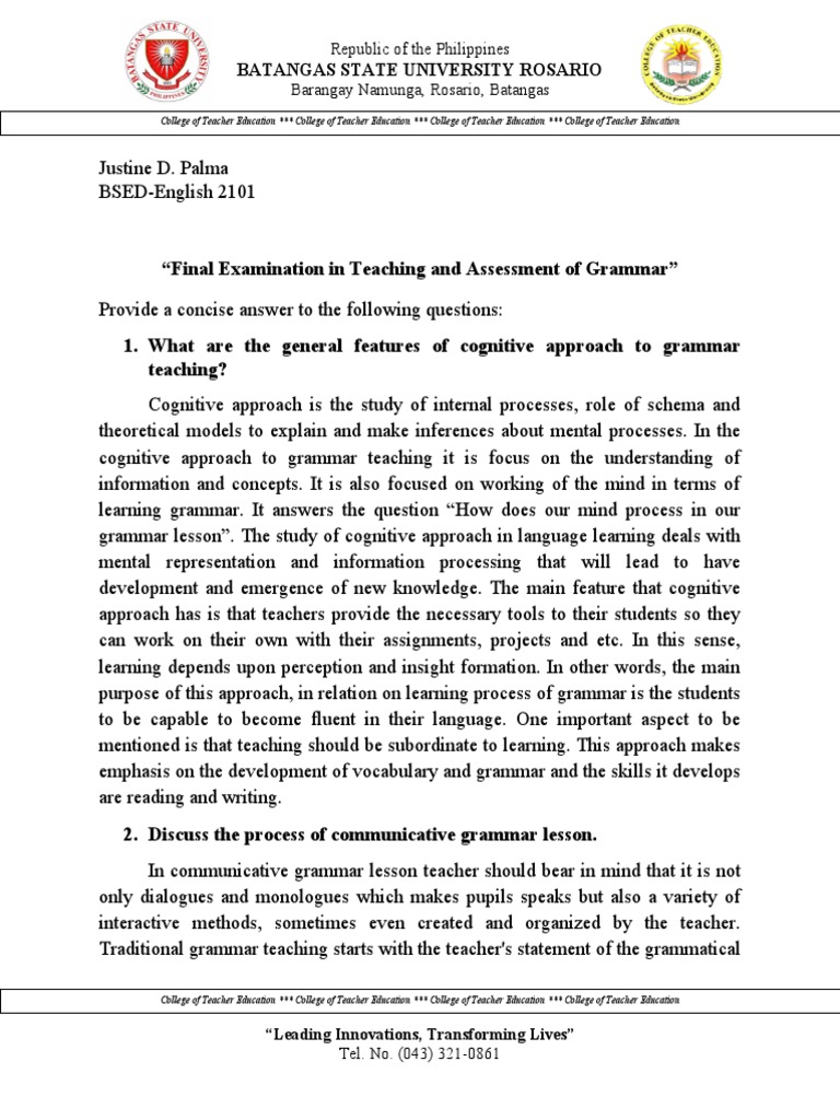 Cognitive and Communicative Grammar Teaching | PDF | Cognition | Mind