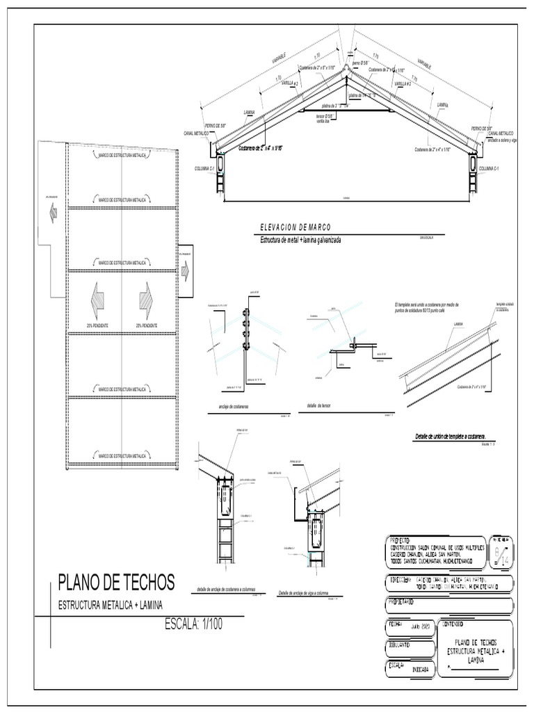 Estructura de caballete para techumbre de lamina galvanizada | PDF ...