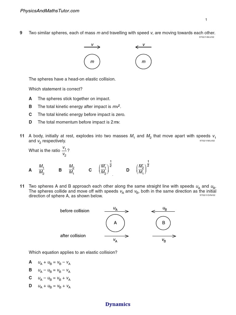 Dynamics Pdf Collision Momentum