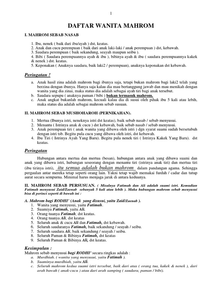 Panduan Mahrom dalam Islam | PDF | Kesehatan Holistik
