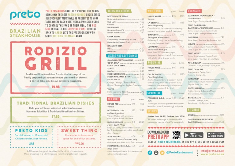 Preto Menus 19.95 | PDF | Alcoholic Drinks | Wine