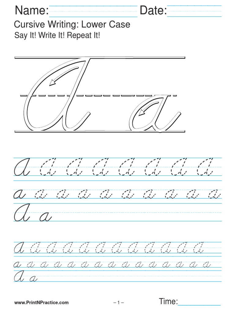 Aaaaaaaa Aaaaaaaaaa Aa: Cursive Writing: Lower Case | PDF | Orthography | Symbols