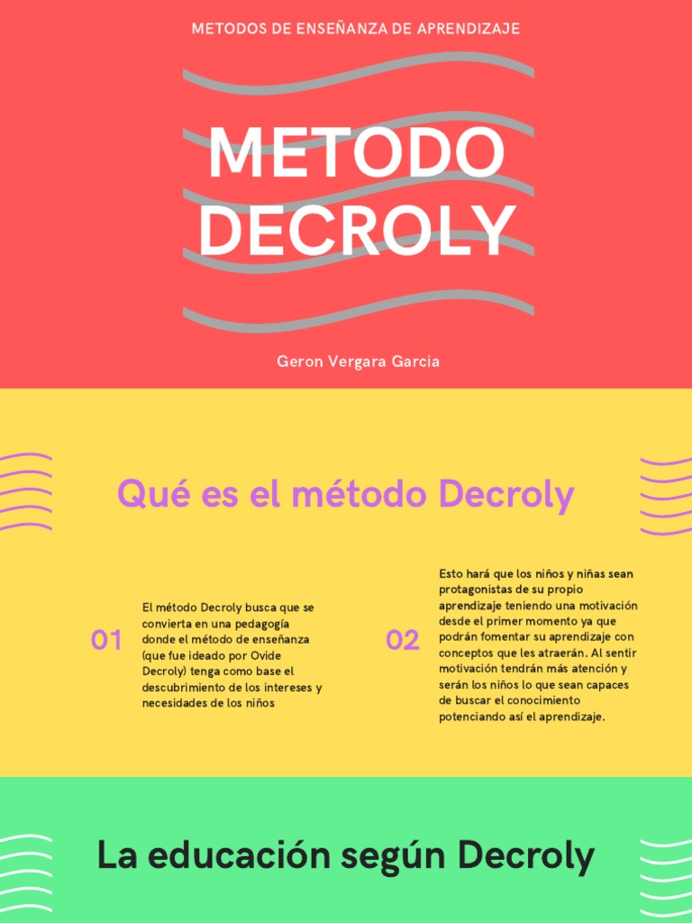 Método Decroly: Aprendizaje Activo | PDF | Aprendizaje | Motivación