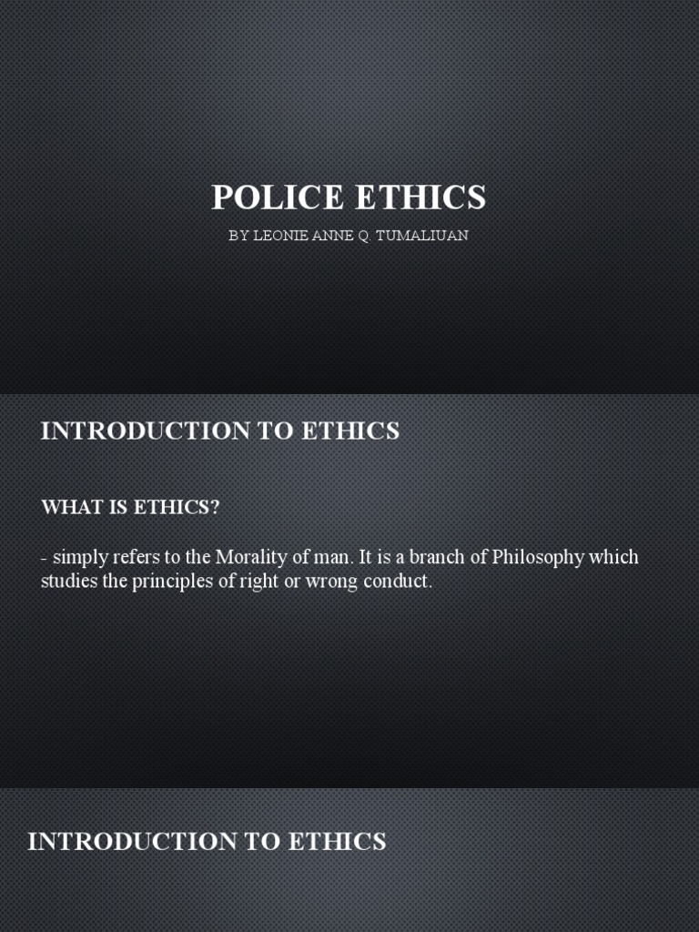 Understanding Police Ethics and Conduct | PDF | Morality | Police