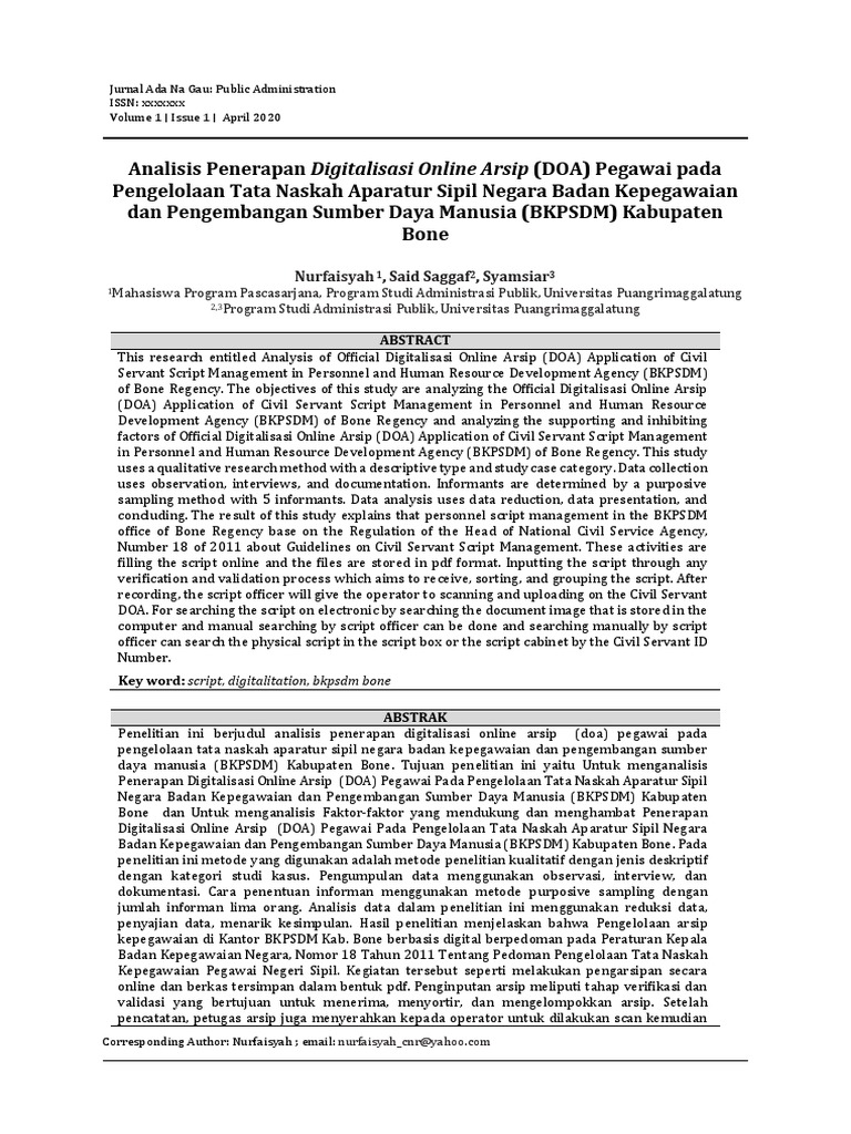 DOA Analysis in BKPSDM Bone Management | PDF | Methodology | Scientific ...