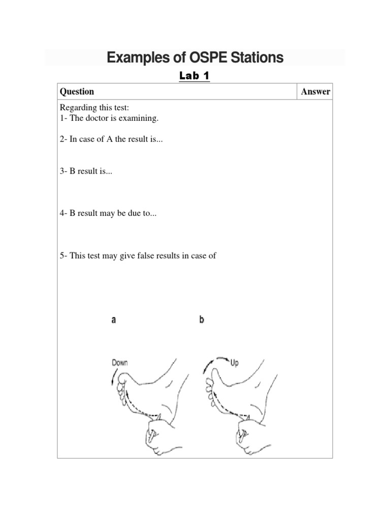 Examples of OSPE Stations | PDF