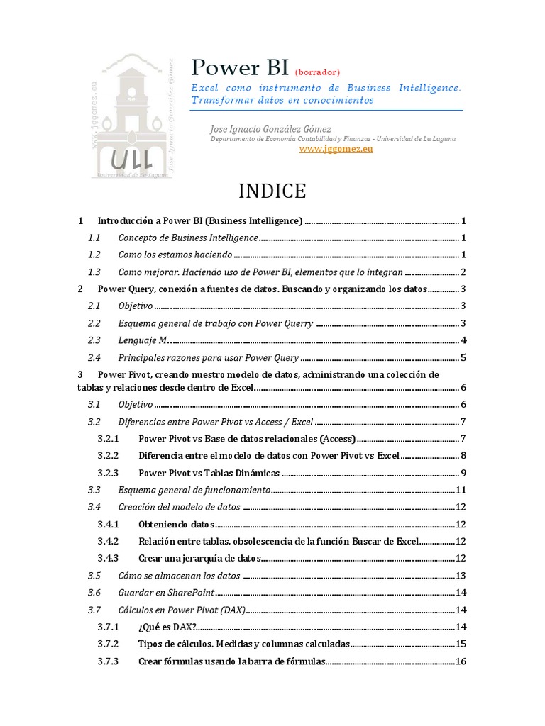 Power BI Borrador | PDF | Microsoft Excel | Bases de datos