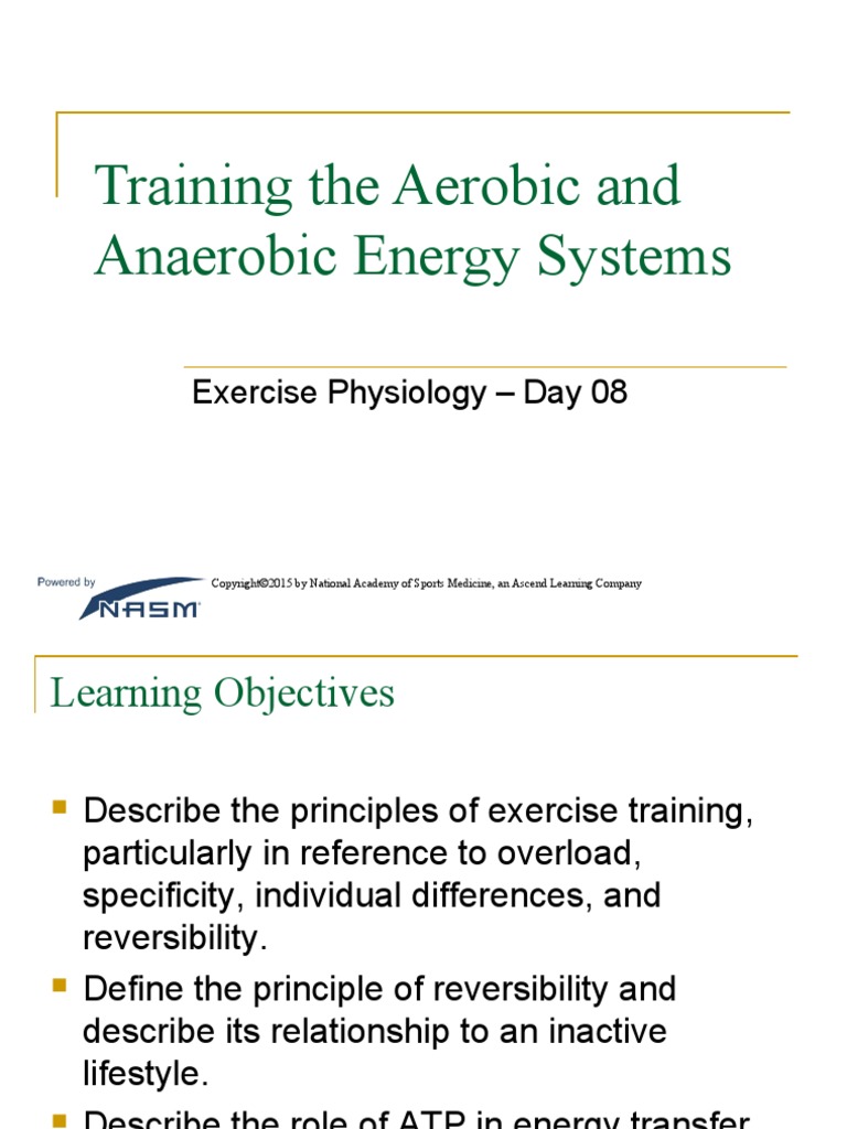 07 - Training The Aerobic and Anaerobic Energy Systems | PDF | Skeletal ...