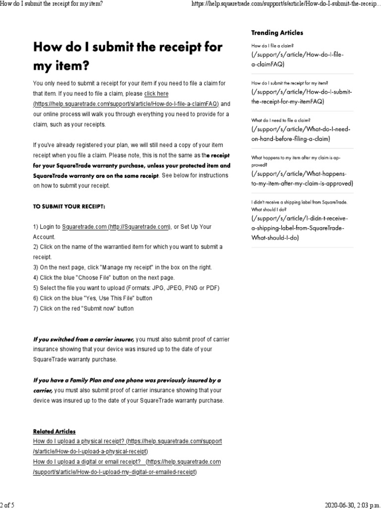 A Step-by-Step Guide to Submitting a Product Receipt for a SquareTrade ...