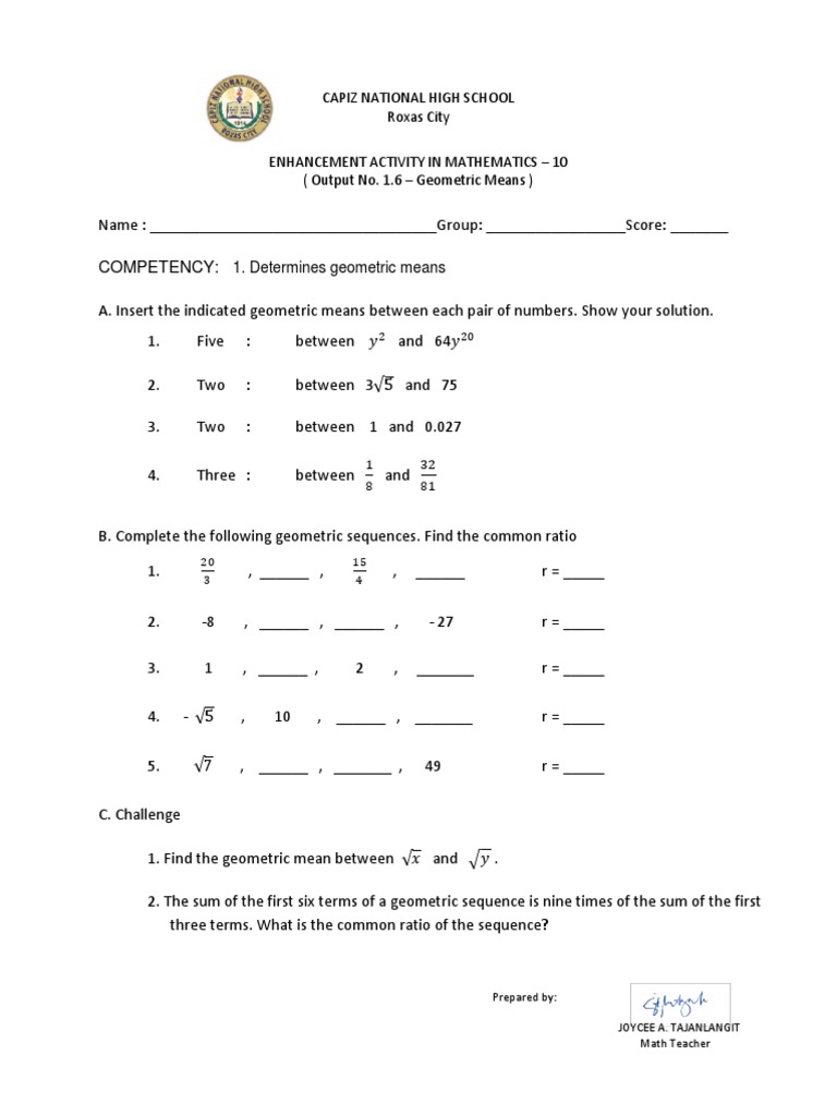 Math - Geometric-Means | PDF