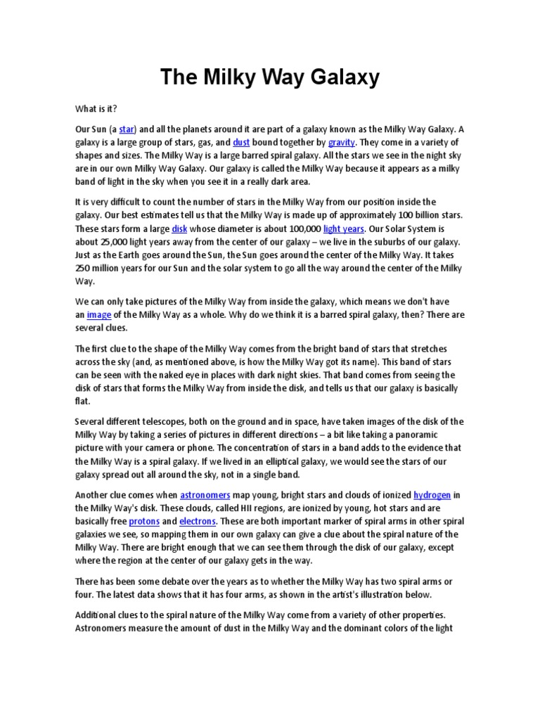 The Milky Way Galaxy | PDF | Milky Way | Stars