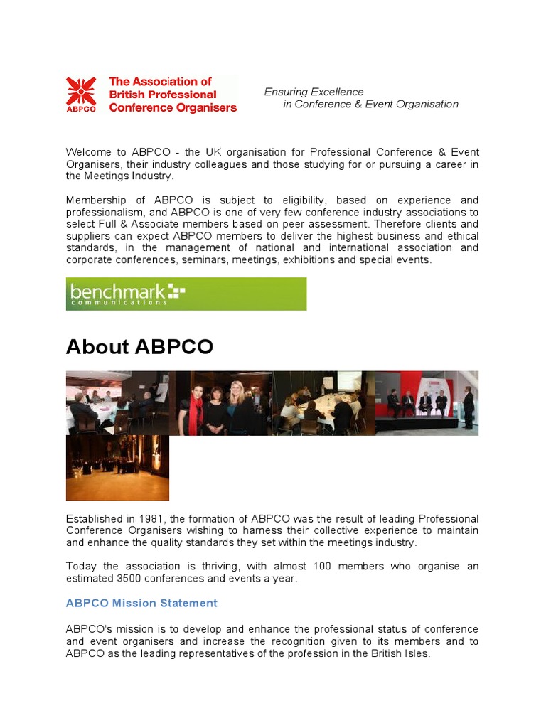 About ABPCO: Ensuring Excellence in Conference & Event Organisation ...