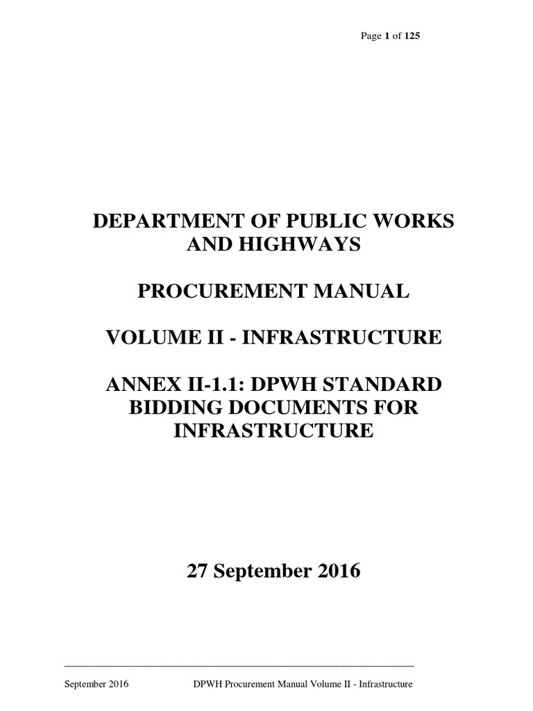 DPWH Standard Bidding Documents Guide | PDF | Joint Venture | Procurement