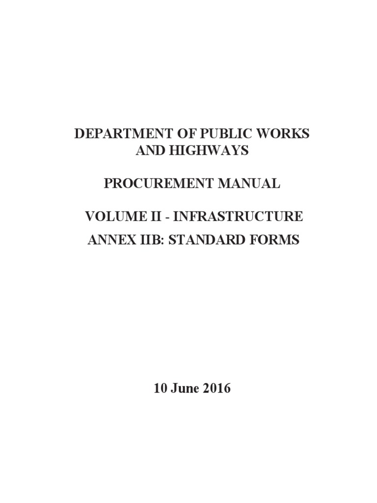 DPWH Annex II-1.1 - DPWH Standard Bidding Forms For Infrastructure ...