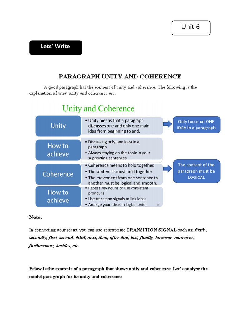 Paragraph Unity and Coherence | PDF | Lawyer | Law School