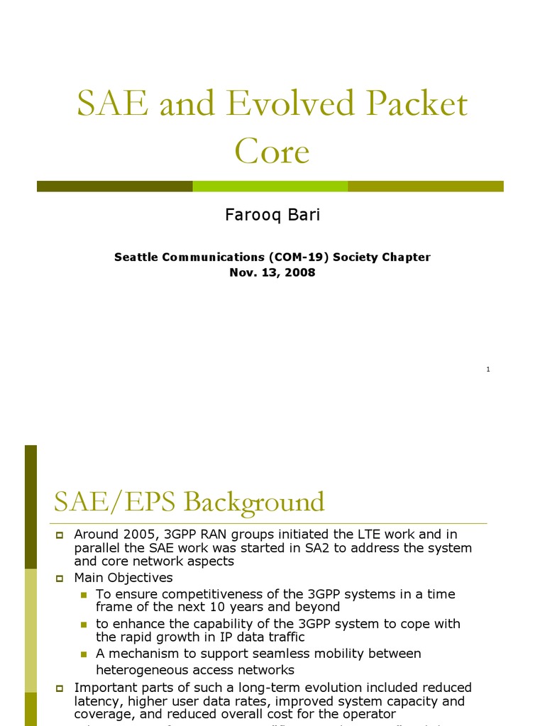 IEEE - SAE and Enhanced Packet Core | PDF | Communications Protocols ...