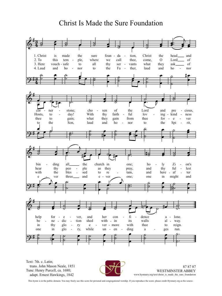 Christ Is Made A Sure Foundation | PDF | Christian Music | Religious Songs