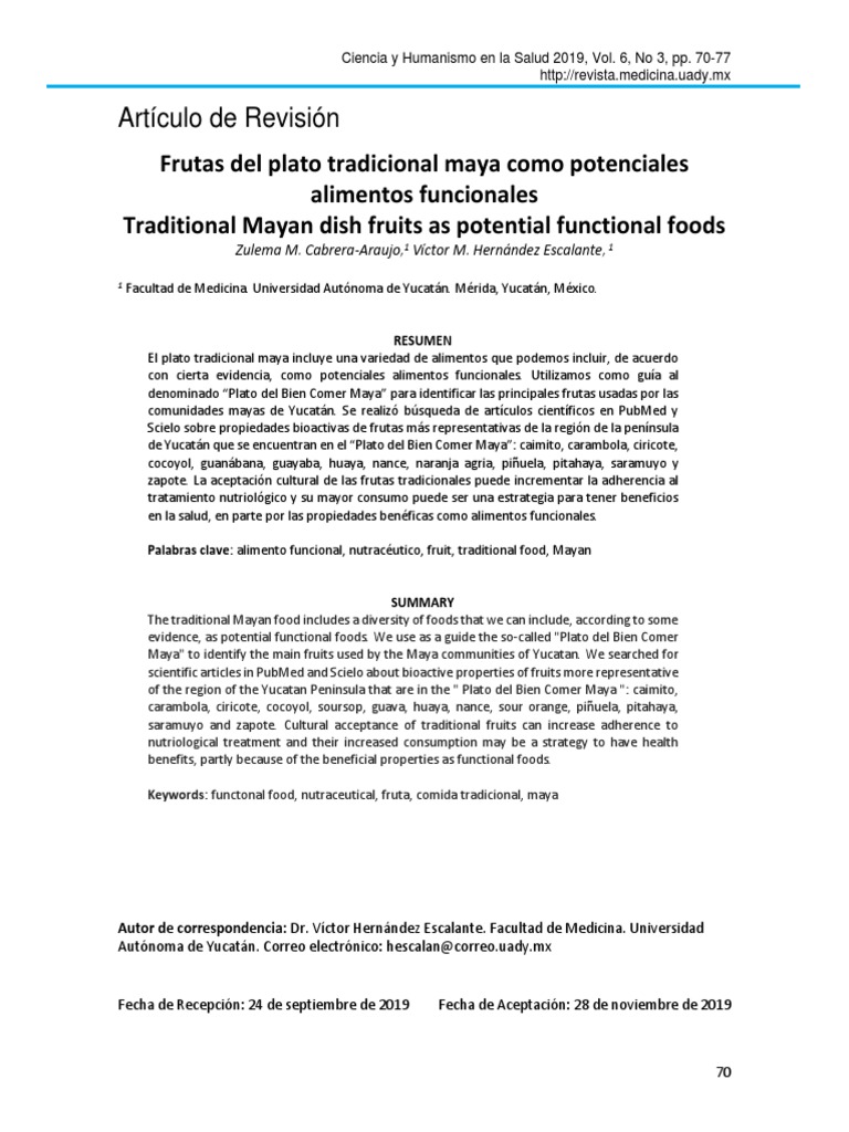Frutas Del Plato Tradicional Maya | PDF | Alimentos | Antioxidante