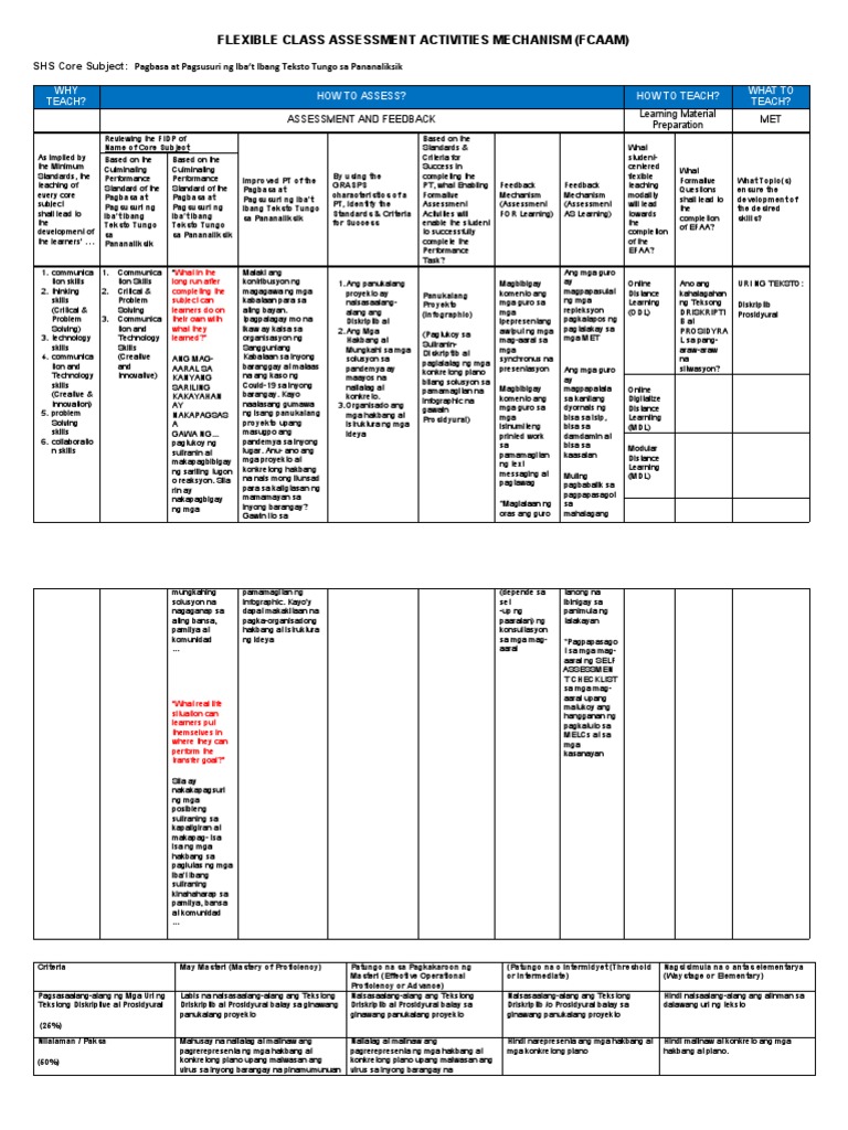 FCAAM Template | PDF