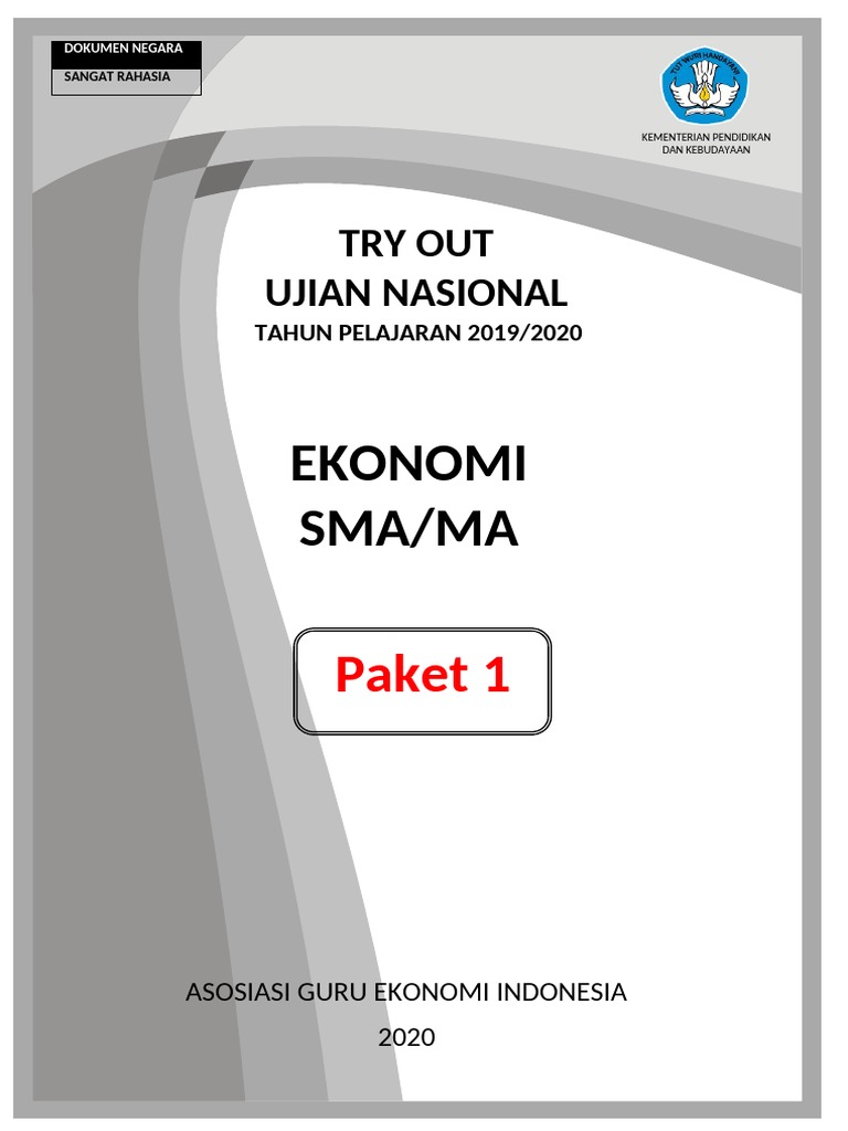 NASKAH SOAL TRYOUT UN PAKET 1 (1) - Dikonversi | PDF