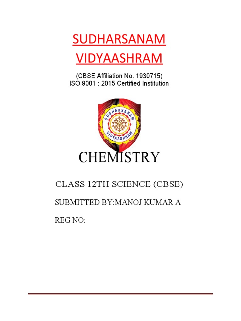 Sudharsanam Vidyaashram: Chemistry | PDF | Sodium Carbonate | Chemistry