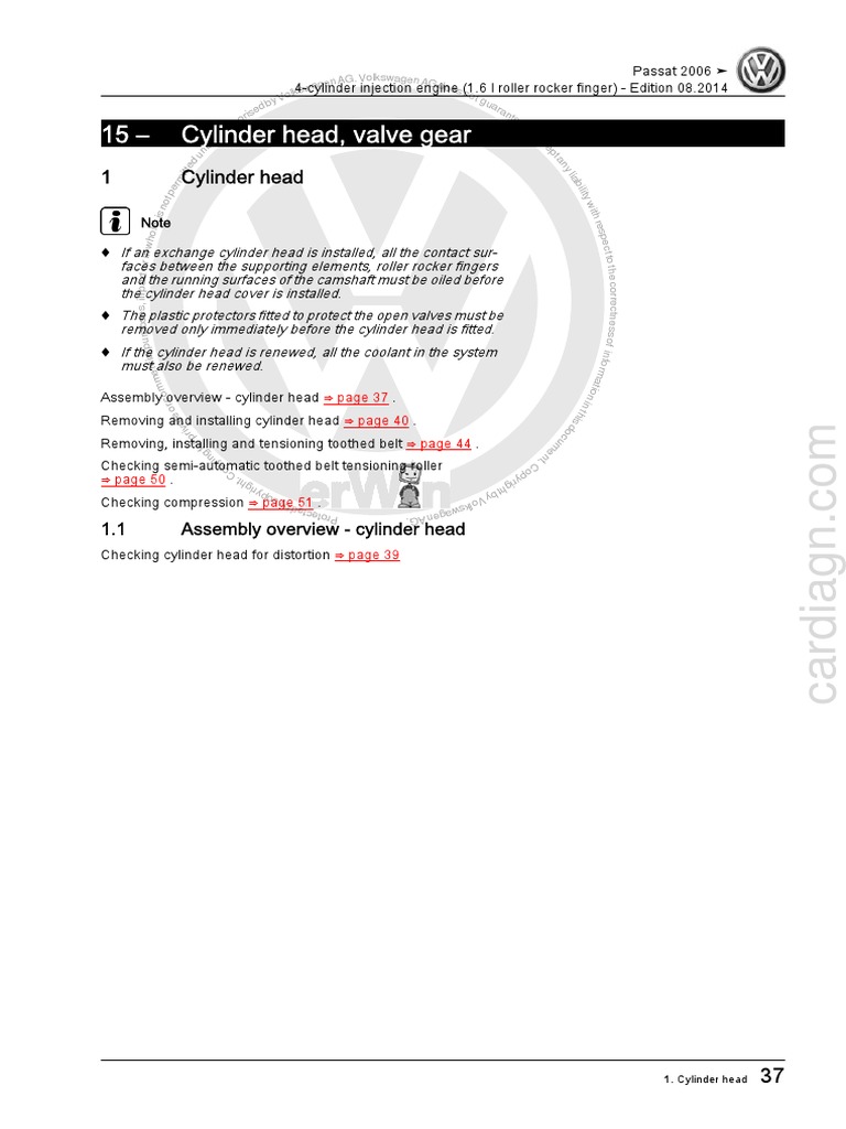 1.6L Roller Rocker Finger, BSE BSF Engine Banda | PDF | Engines ...