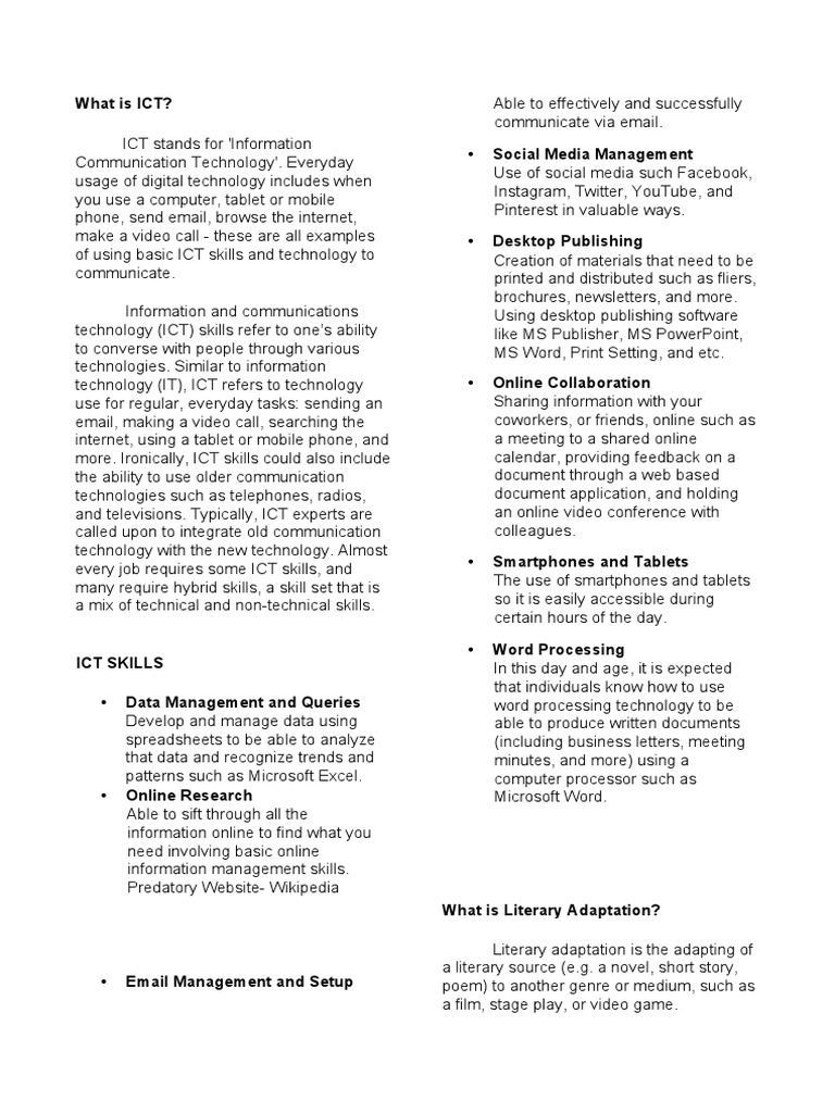 What Is ICT? Social Media Management | PDF | Educational Technology | Mass Media