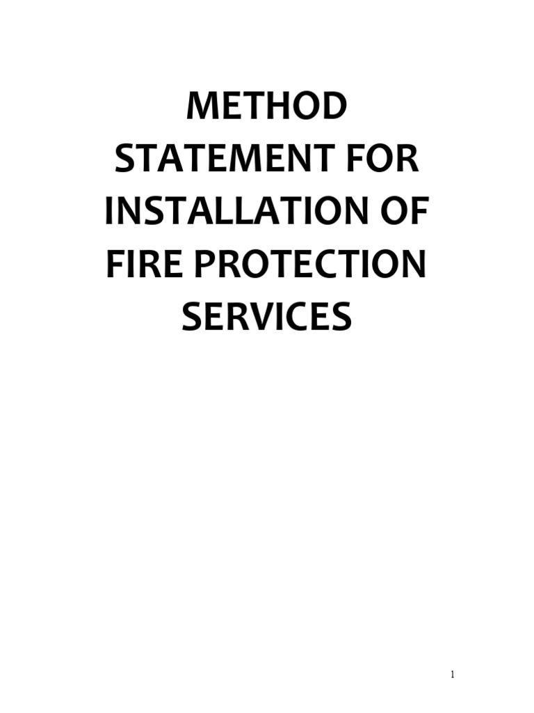 Method Statement For Fire Protection | PDF | Pipe (Fluid Conveyance ...