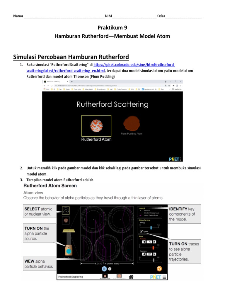 Praktikum Hamburan Rutherford dan Model Atom | PDF | Sains & Matematika