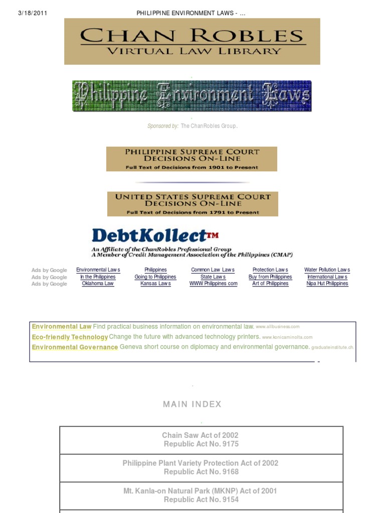 List of Environmental Laws | PDF | Environmental Law | Environmental Policy