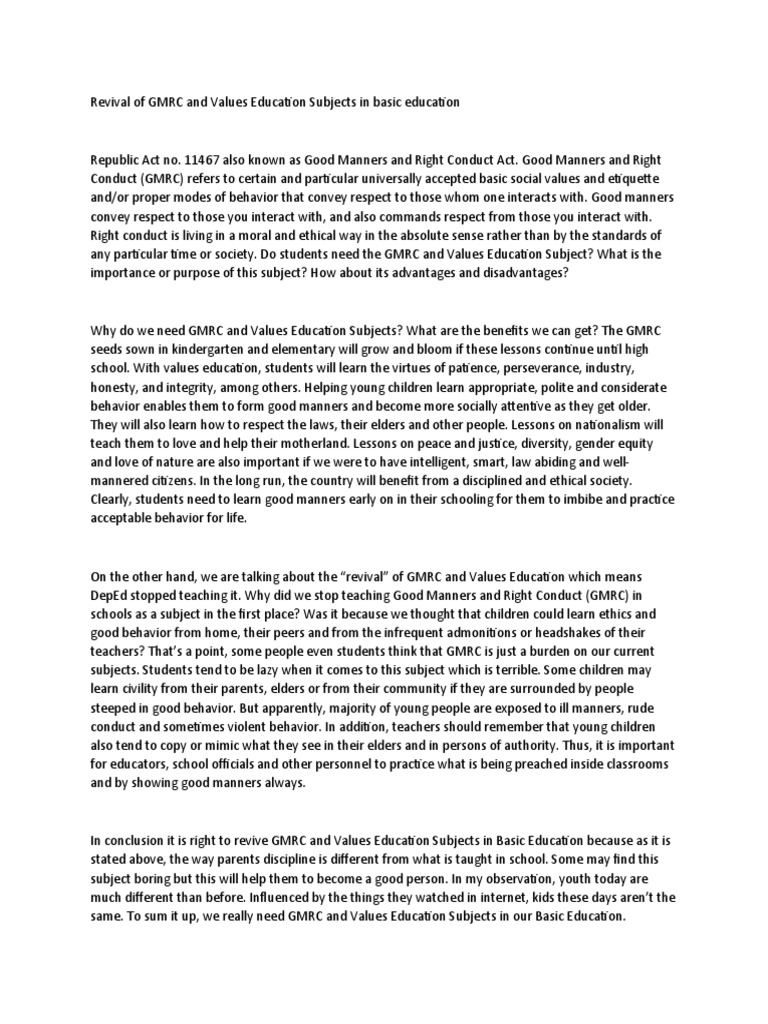 Document | PDF | Etiquette | Value (Ethics)